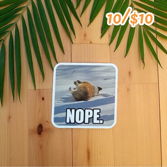 Design | Nope Corgi In Snow Vinyl Sticker Funny Dog Meme Design | Poshmark